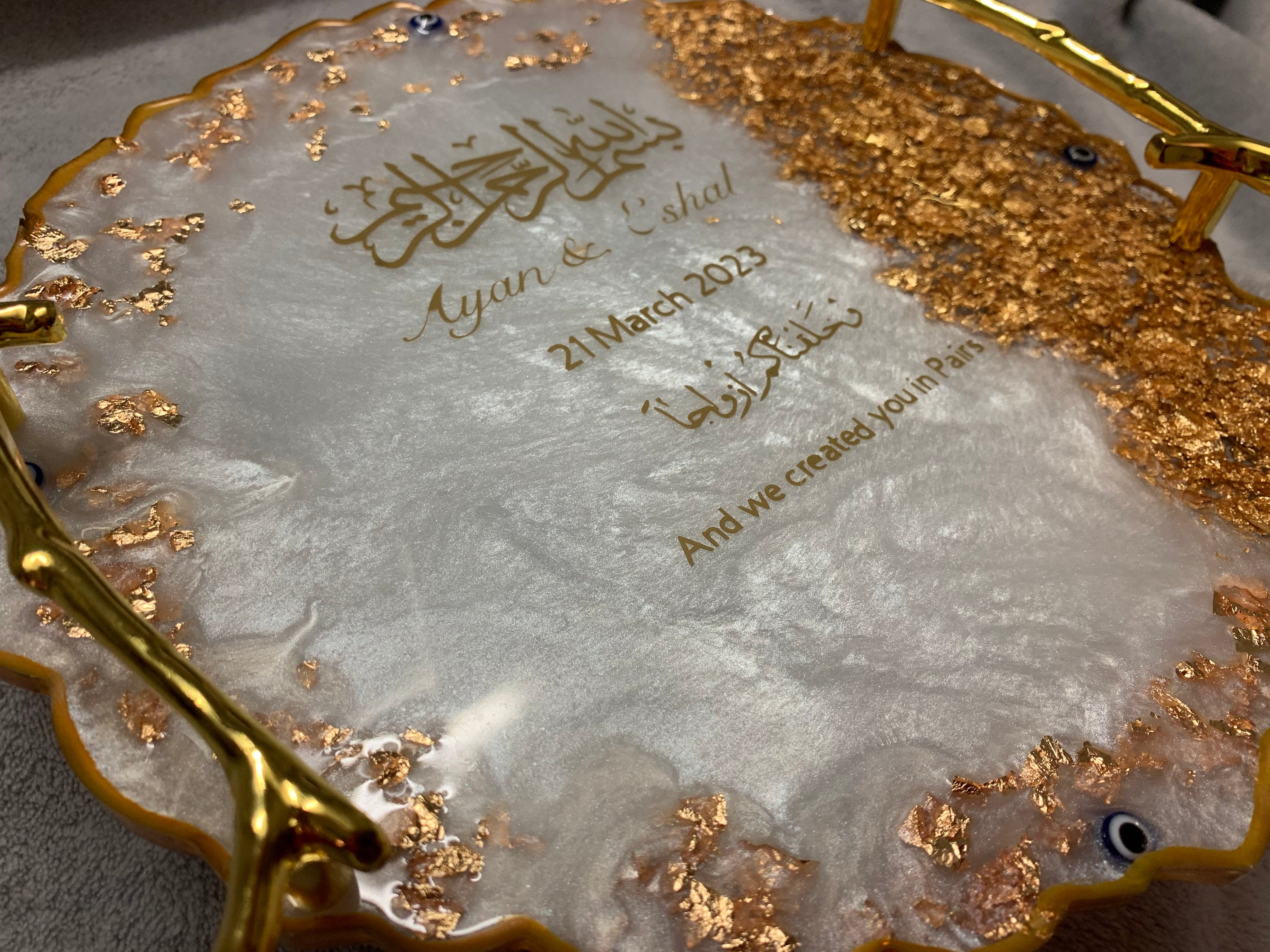 Resin Engagement/ Nikkah Tray Resin Wedding Plaques Handmade - Etsy UK
