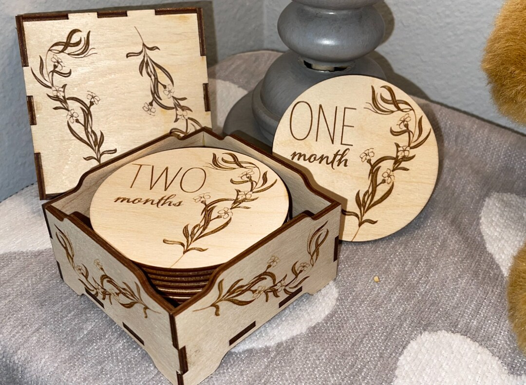Flowering Vines Baby Milestone Markers and Decorative Box - Etsy