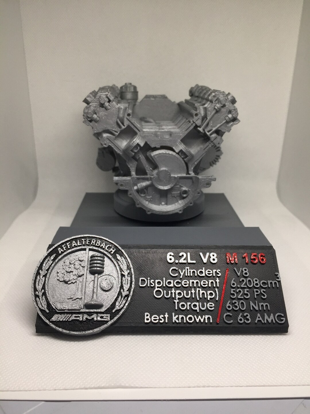 Cutaway V8 Engine Model AMG M 156 With Rotating Stand affalterbach Logo ...