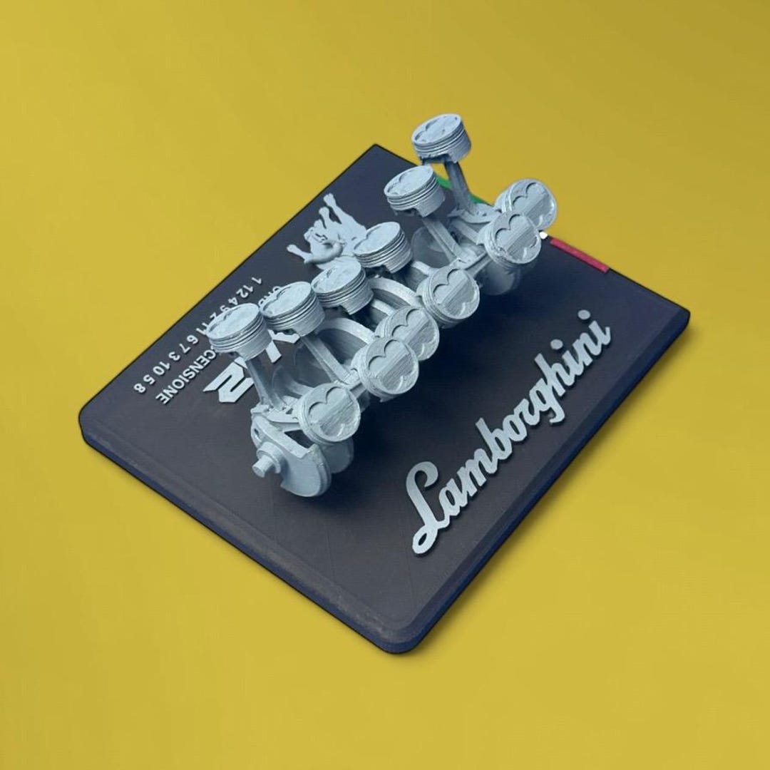Lamborghini V12 Engine Model – Crankshaft & Piston Display | 3D Printed ...