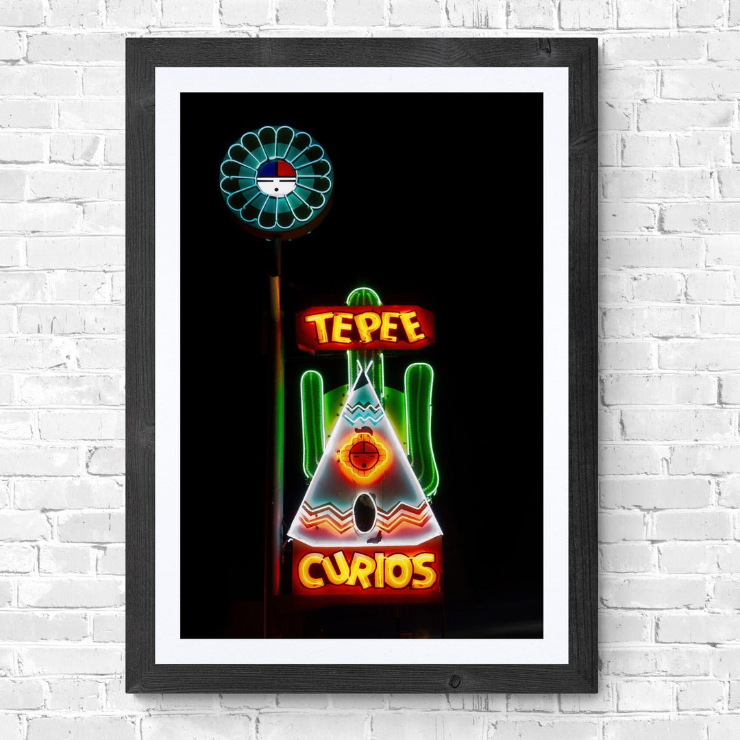Tepee Curios Neon Sign Route 66 Tucumcari New Mexico Photography ...