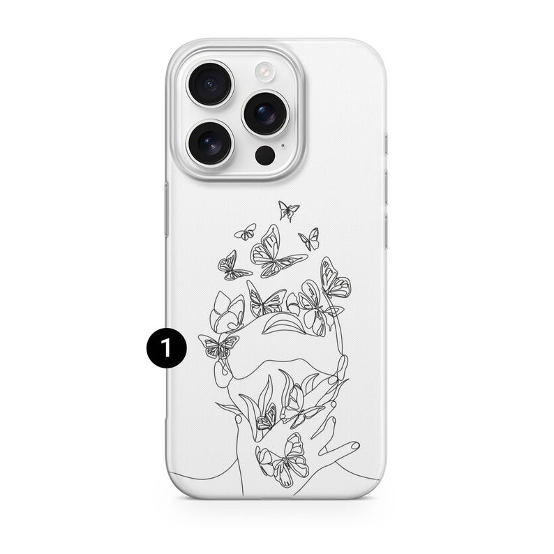 Line Art Phone Case Floral Woman Cover for iPhone 17 Pro Max, 16e, 15 ...