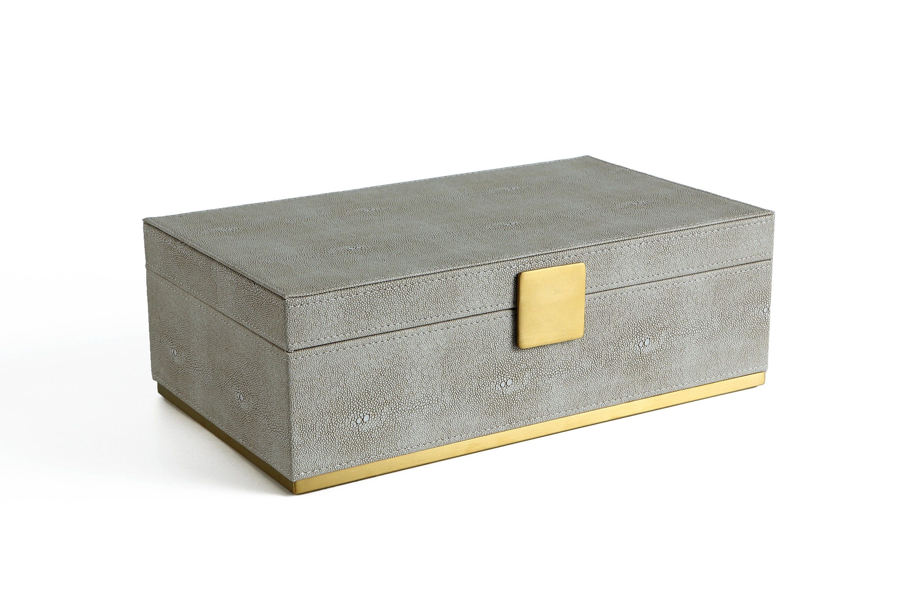 Grey Faux Shagreen Decorative Box, Rectangular Storage Box, Home ...