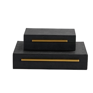 Faux Ivory Shagreen Leather Pack of 2pcs Decorative Boxes, Storage ...