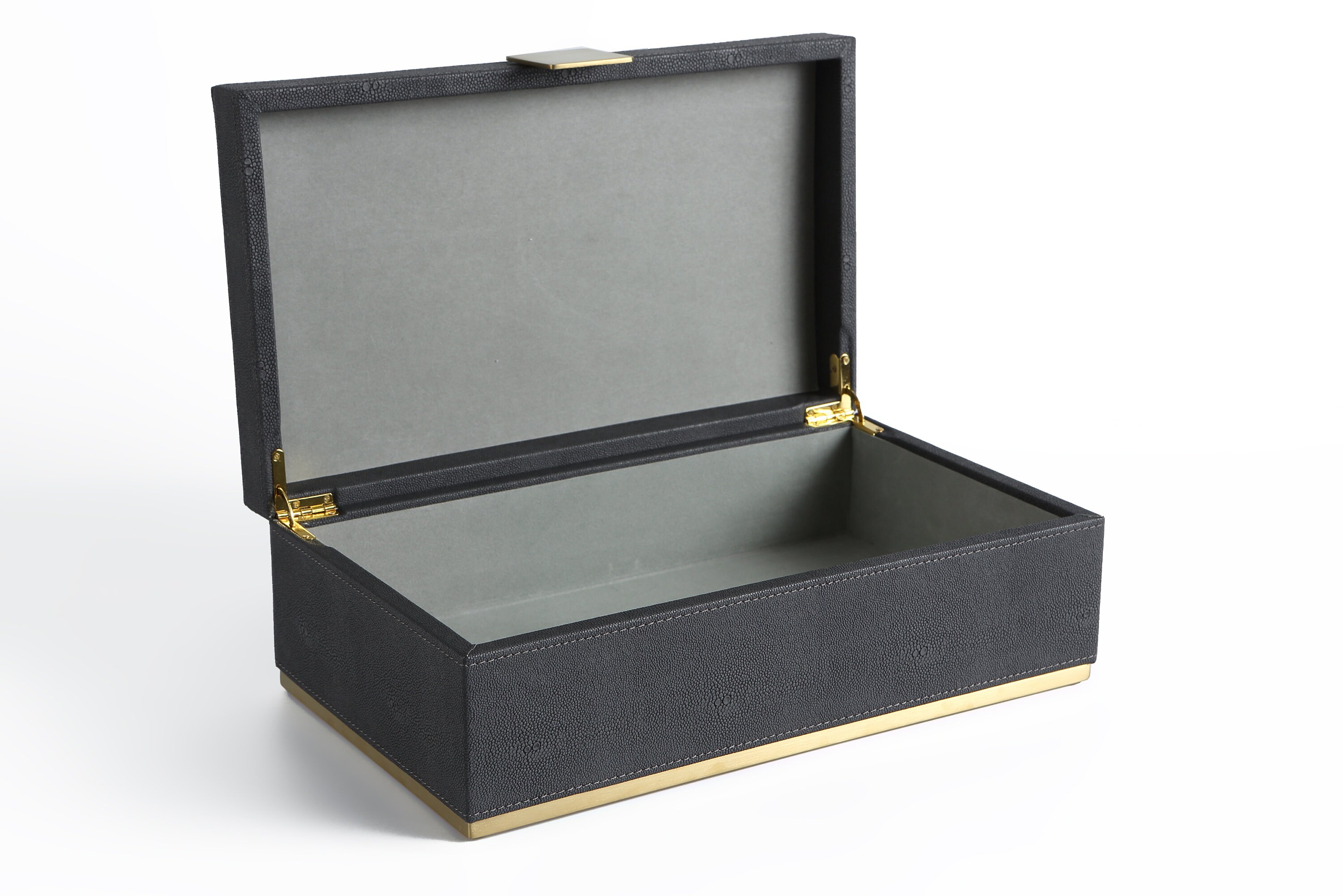 Grey Faux Shagreen Decorative Box, Rectangular Storage Box, Home ...