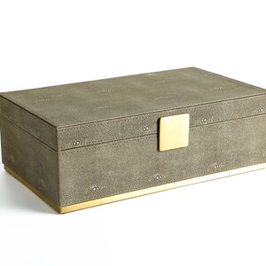 Grey Faux Shagreen Decorative Box, Rectangular Storage Box, Home ...