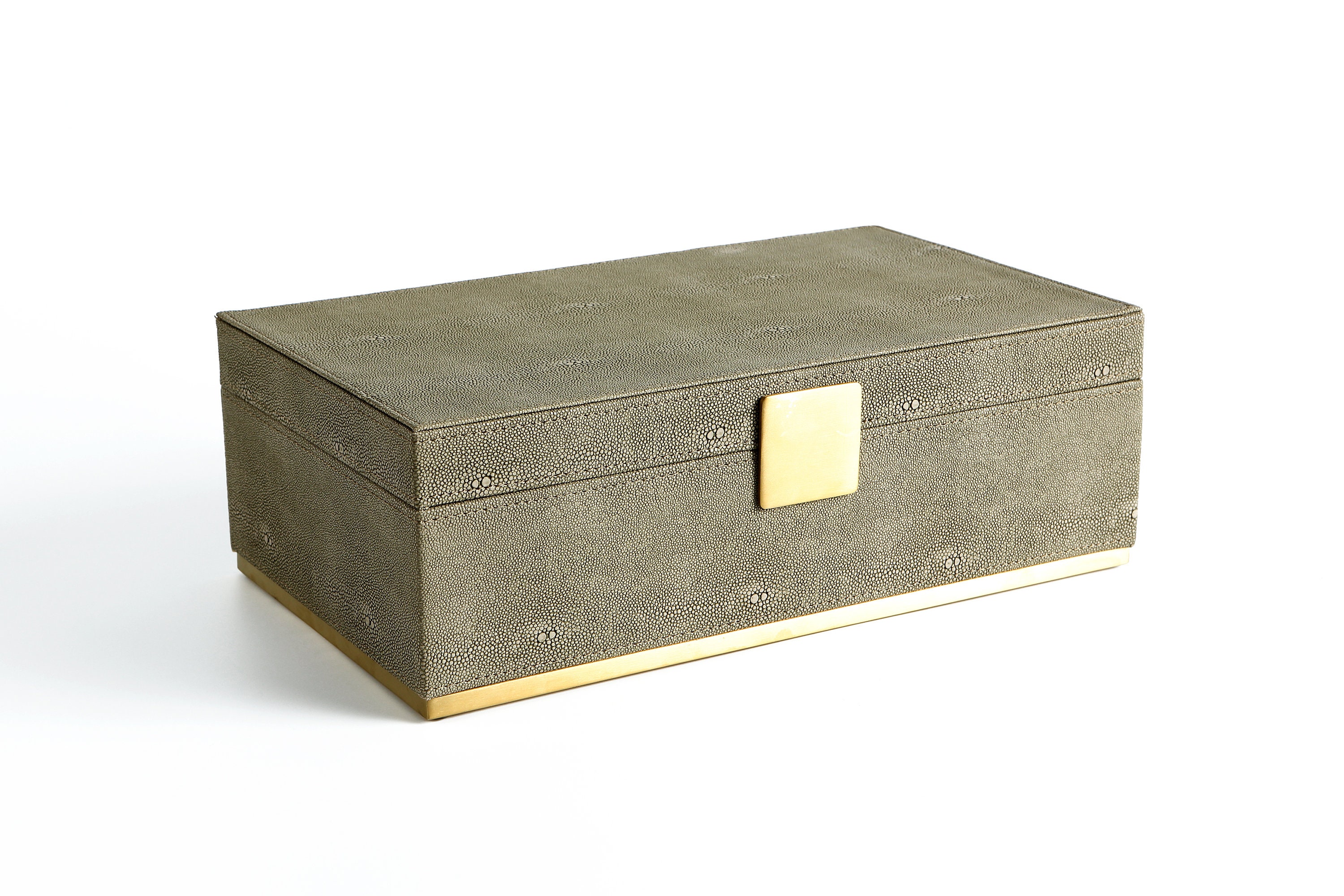 Grey Faux Shagreen Decorative Box, Rectangular Storage Box, Home ...