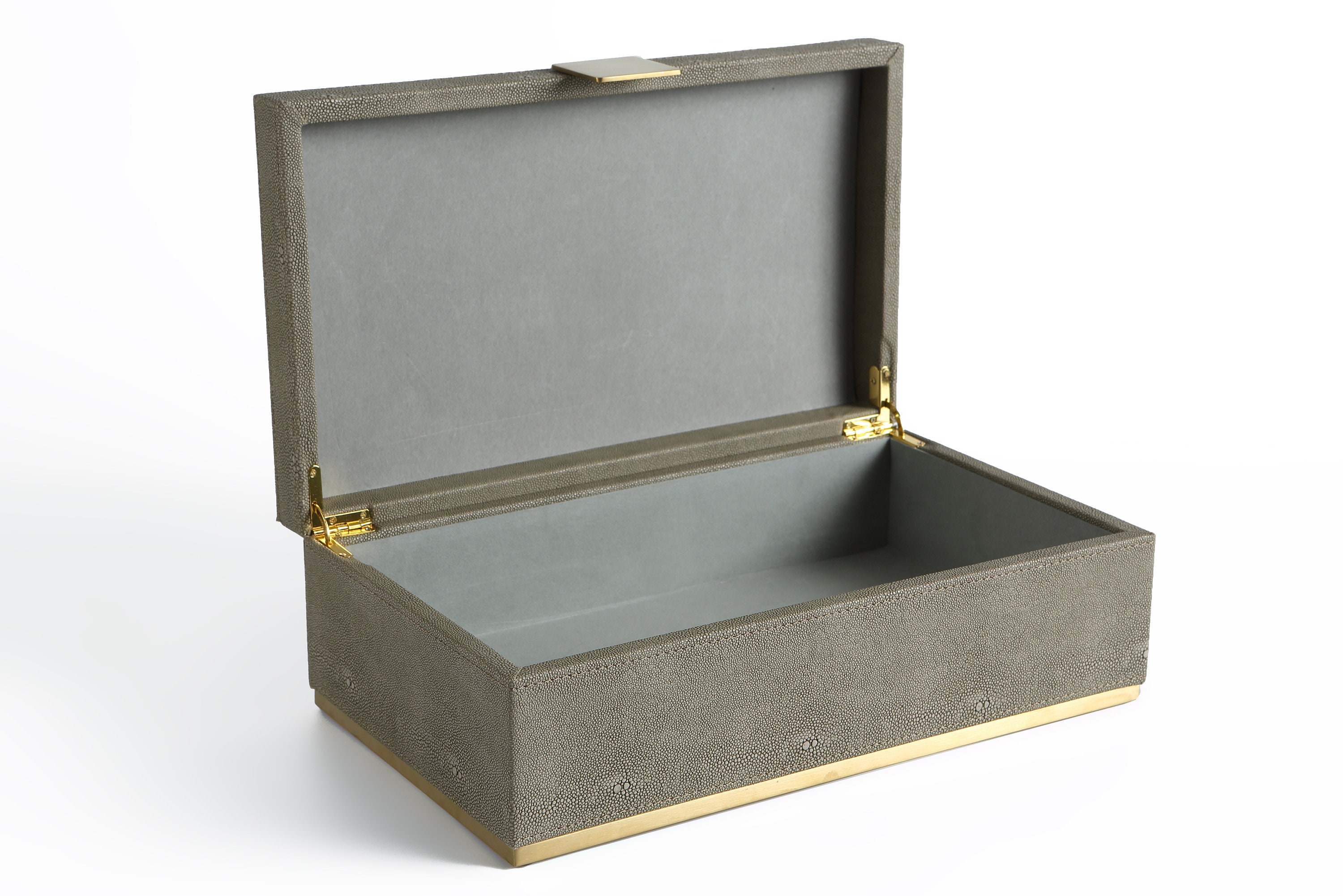 Grey Faux Shagreen Decorative Box, Rectangular Storage Box, Home ...