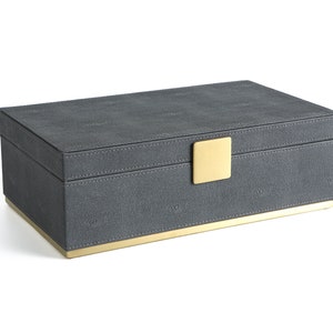 Grey Faux Shagreen Decorative Box, Rectangular Storage Box, Home ...