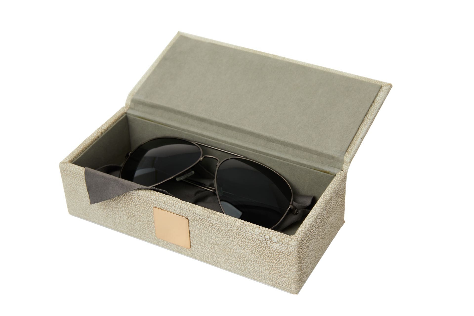 Ivory Shagreen Decorative Boxes, Faux Leather Keepsake and Memory ...