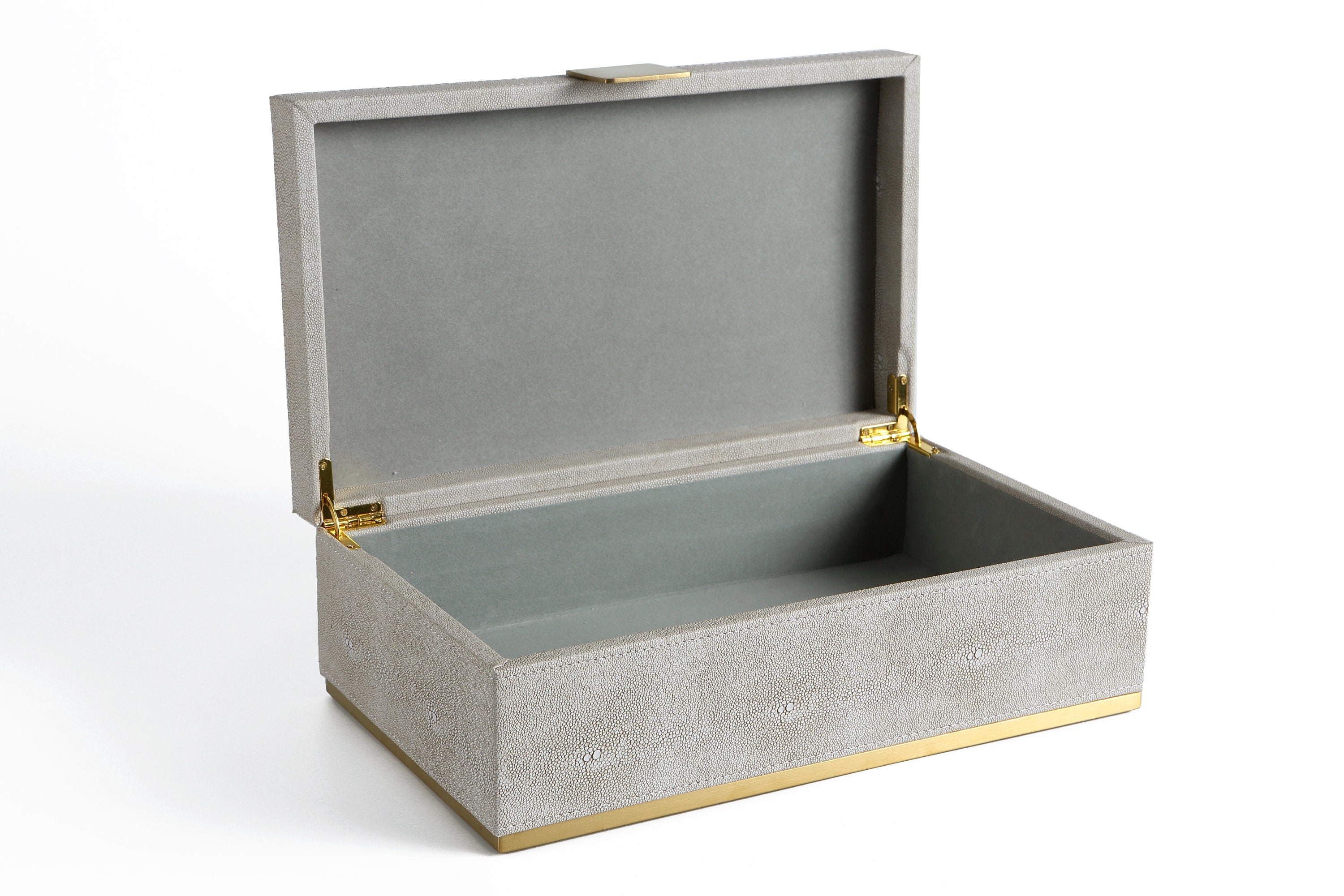 Grey Faux Shagreen Decorative Box, Rectangular Storage Box, Home ...