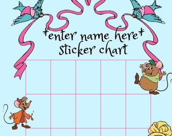 Princess Sticker Chart - Etsy