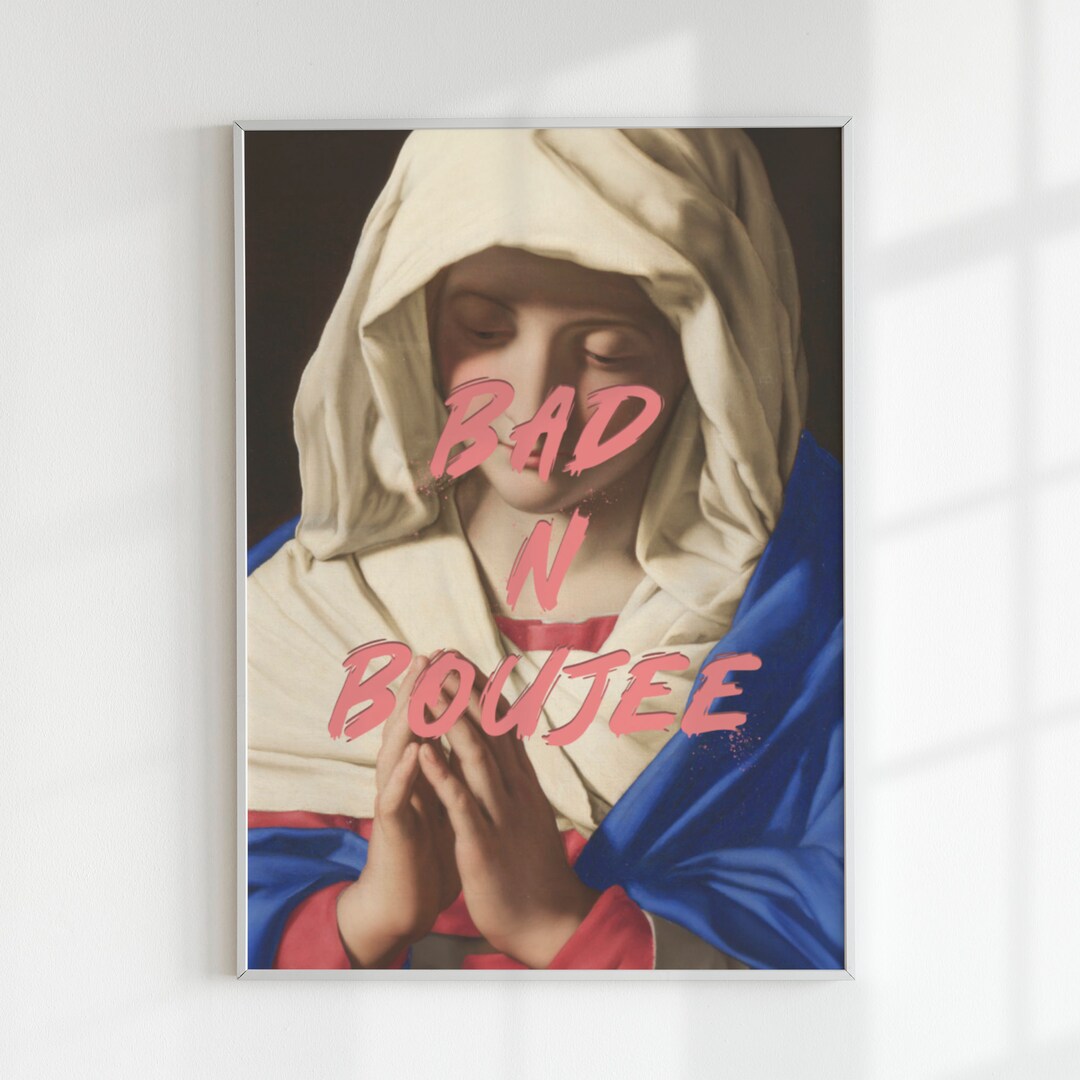Bad N Boujee Preppy Room Decor | Altered Art Portrait | Eclectic Wall ...