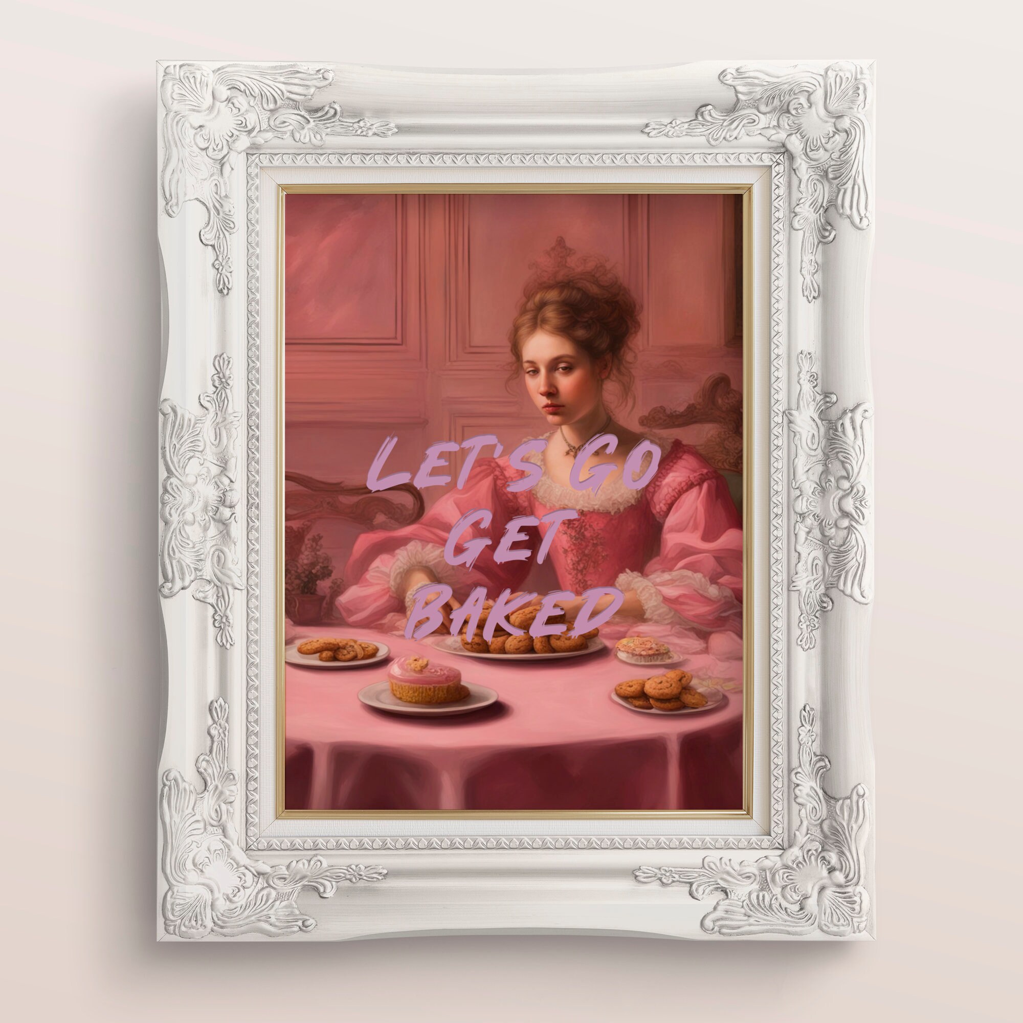 Pink Altered Antique Portrait Altered Print Gallery Wall Art Altered ...