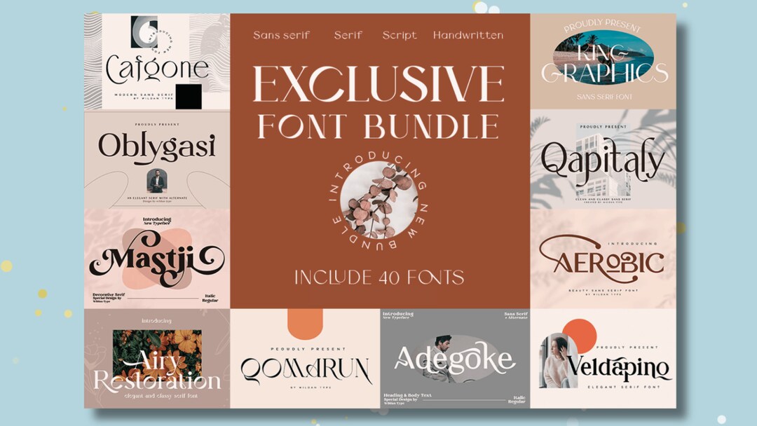 Exclusive Font Bundle, Display Font, Script Font, Calligraphy Font ...