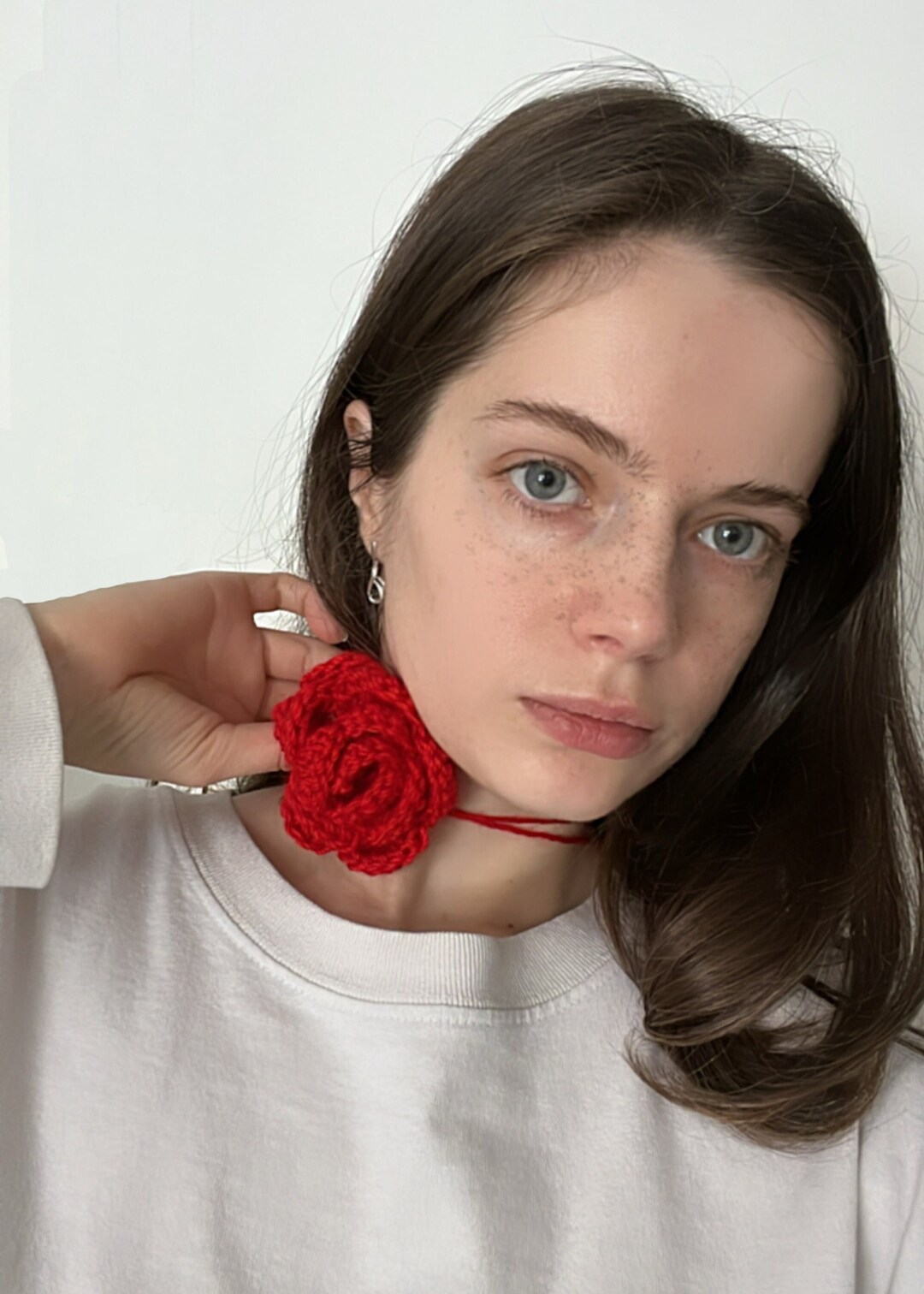PDF Rose Flower Accessories Crochet Pattern, Rose Flower Crochet Choker ...