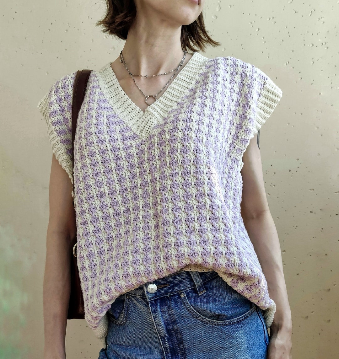 Crochet Vest Pattern PDF Download, Modern Crochet Vest Pattern, V-neck ...