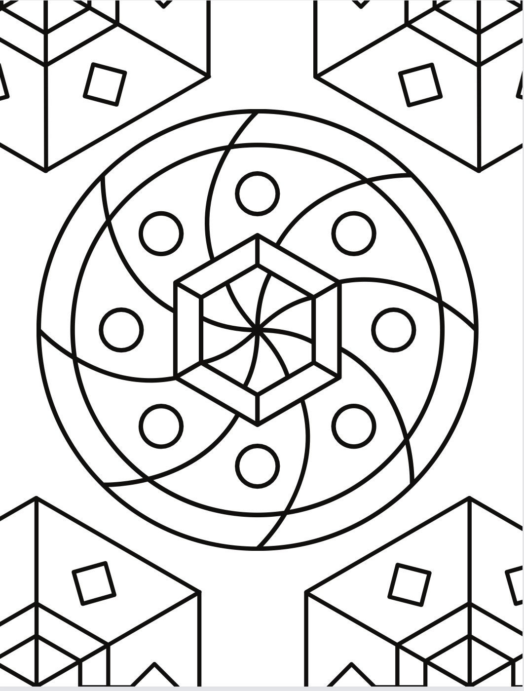 50 Geometric Coloring Pages, Adult Coloring Book, Abstract, Relaxing ...