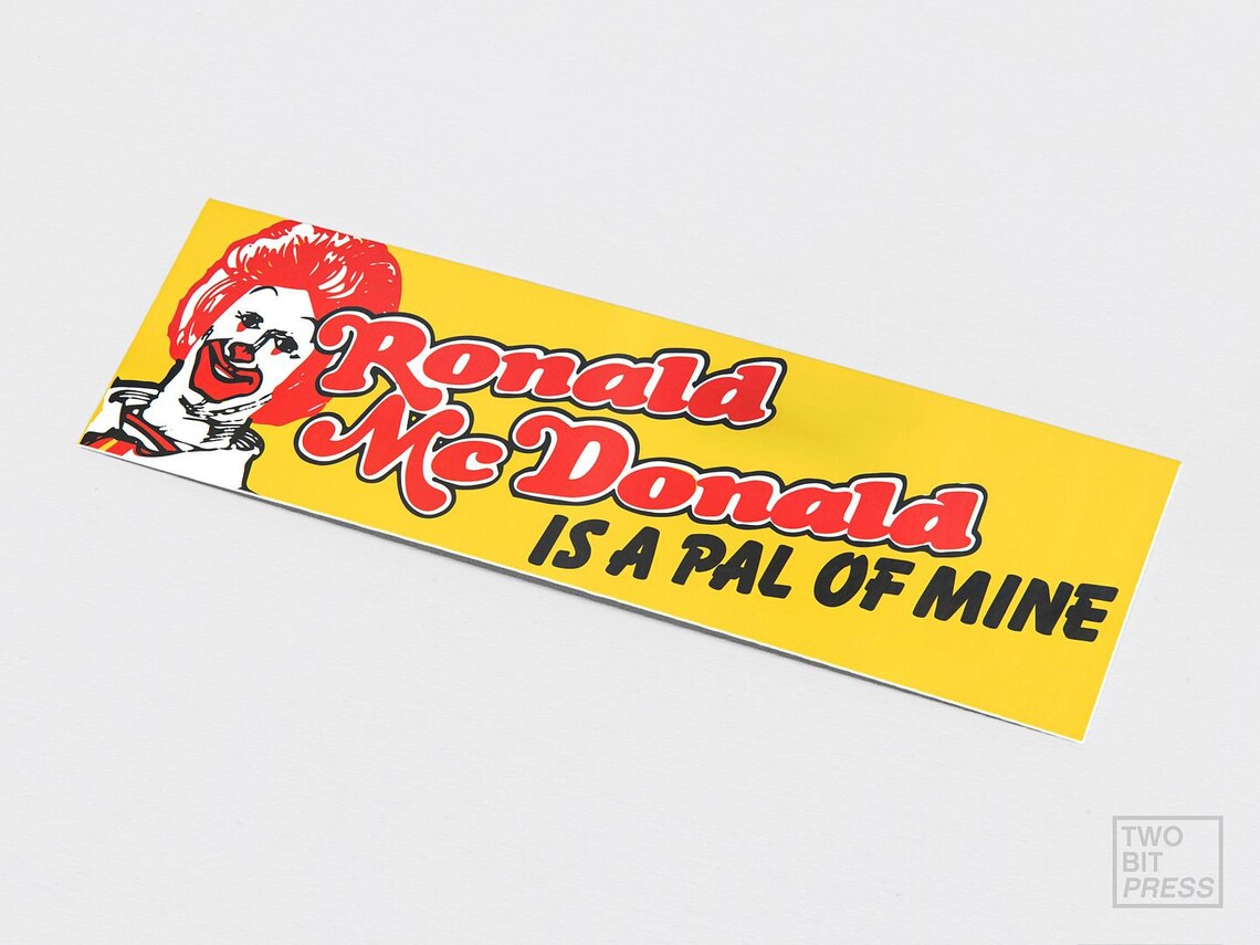 Mcdonald's Ronald Mcdonald Bumper Sticker Advertising - Etsy