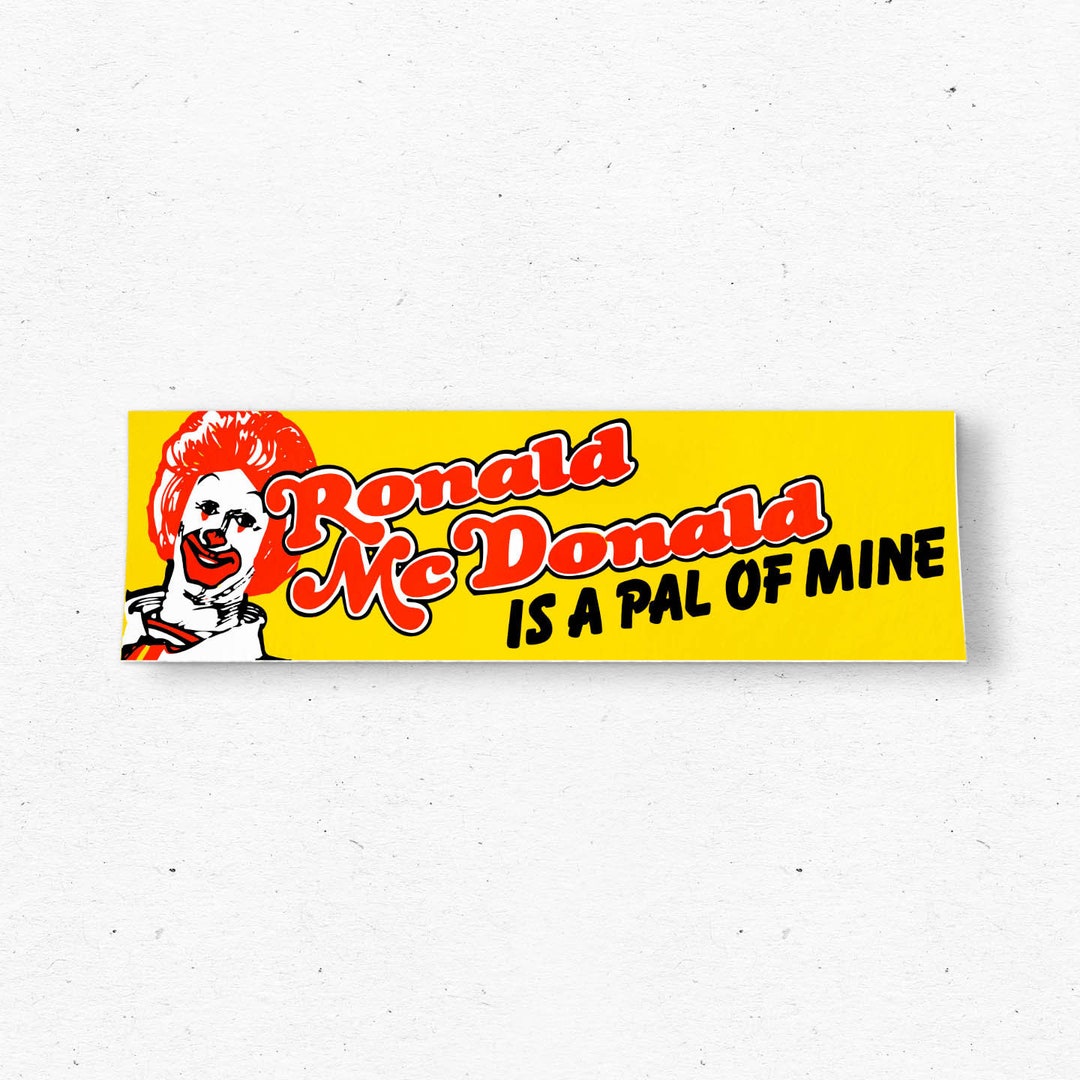 Mcdonald's Ronald Mcdonald Bumper Sticker Advertising - Etsy