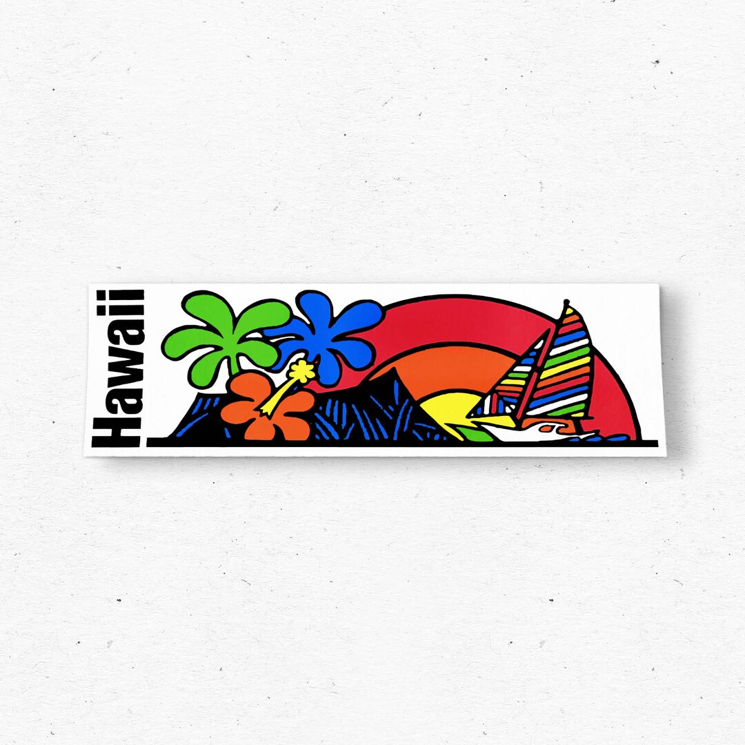 Tropical HAWAII Bumper Sticker Tourism USA Vintage Style - Etsy