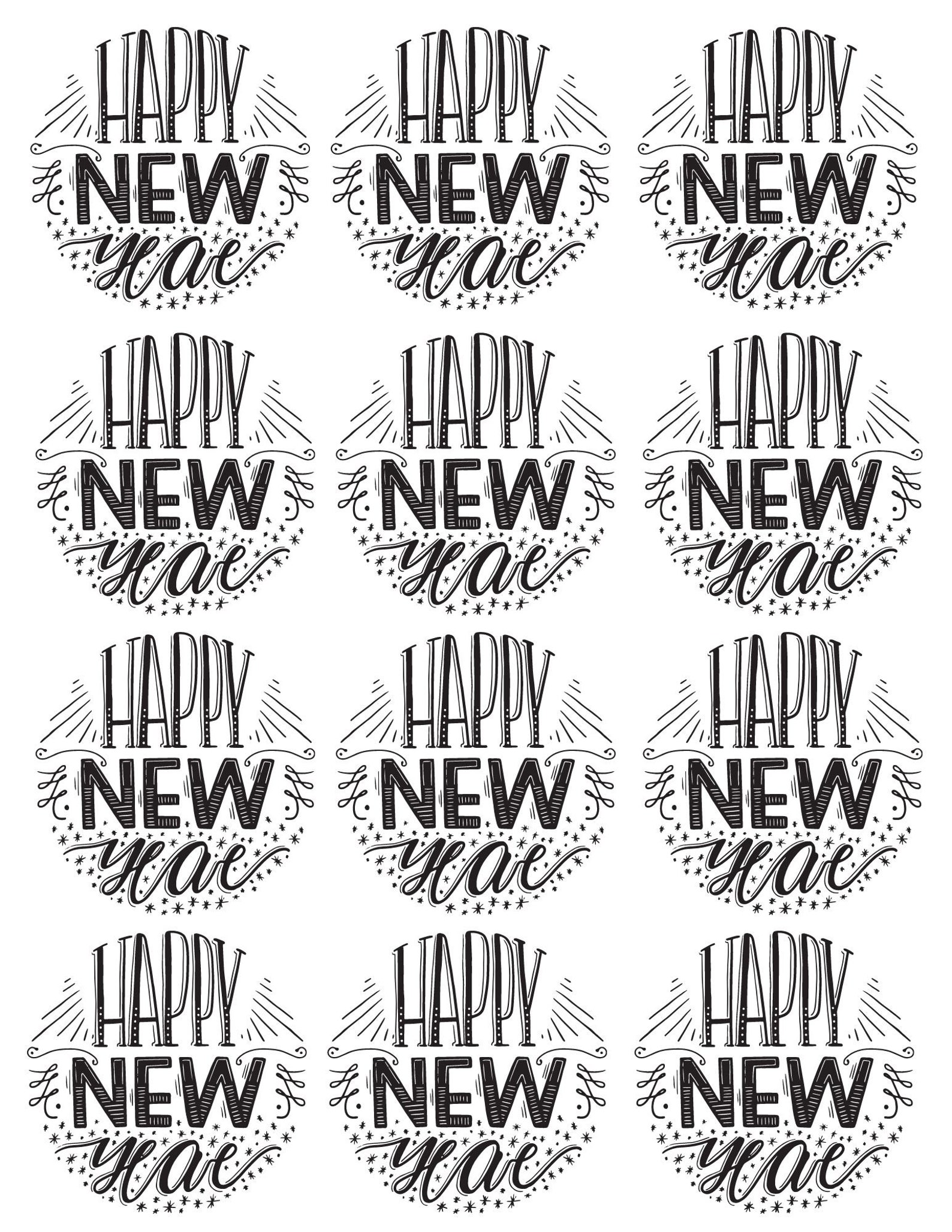 New Year's Tags, New Years Tags, Printables, New Year's Favor Tags, New ...