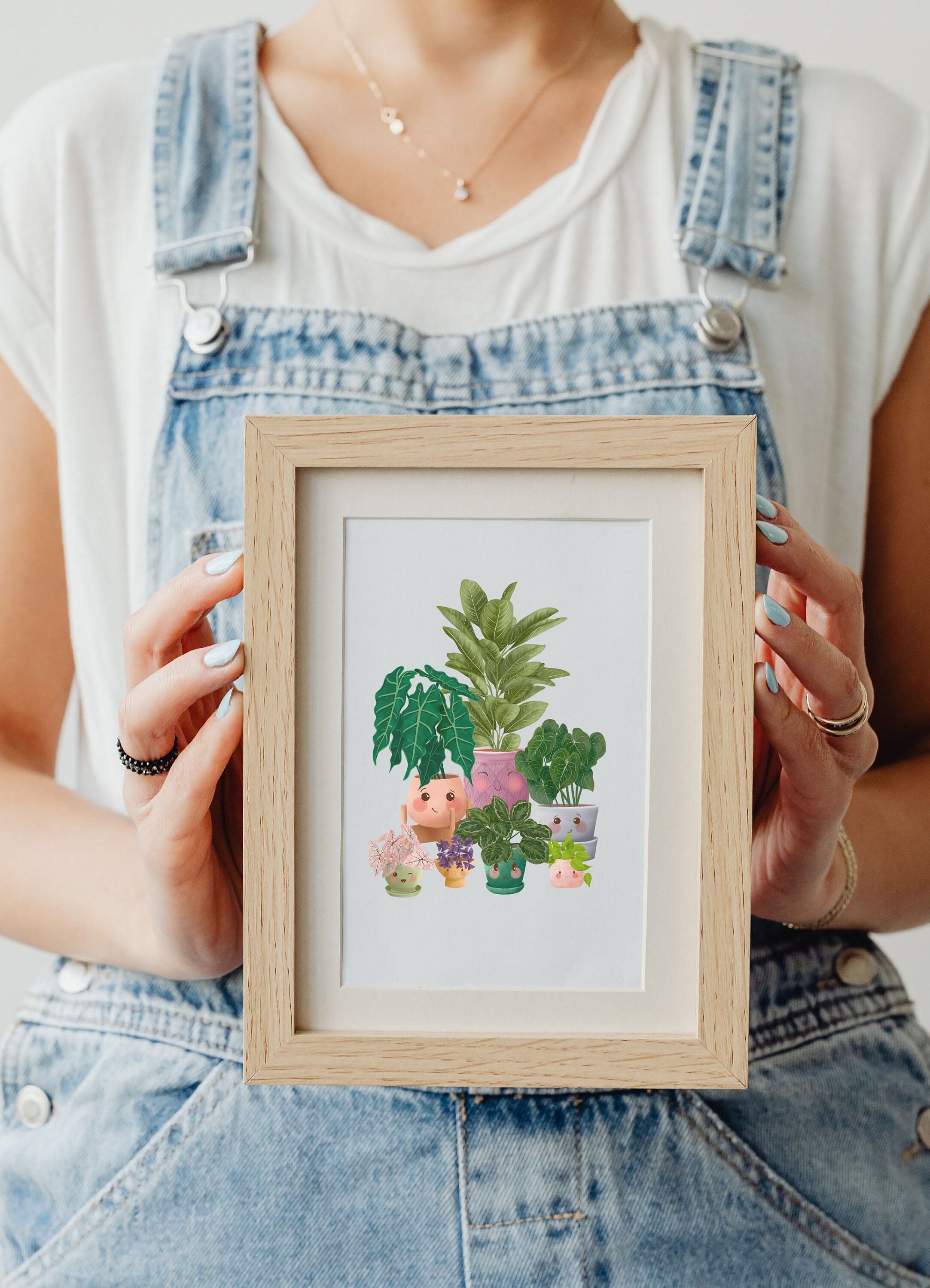 Cute Plant Friends Art Print Happy Face Plants Happy Plants - Etsy