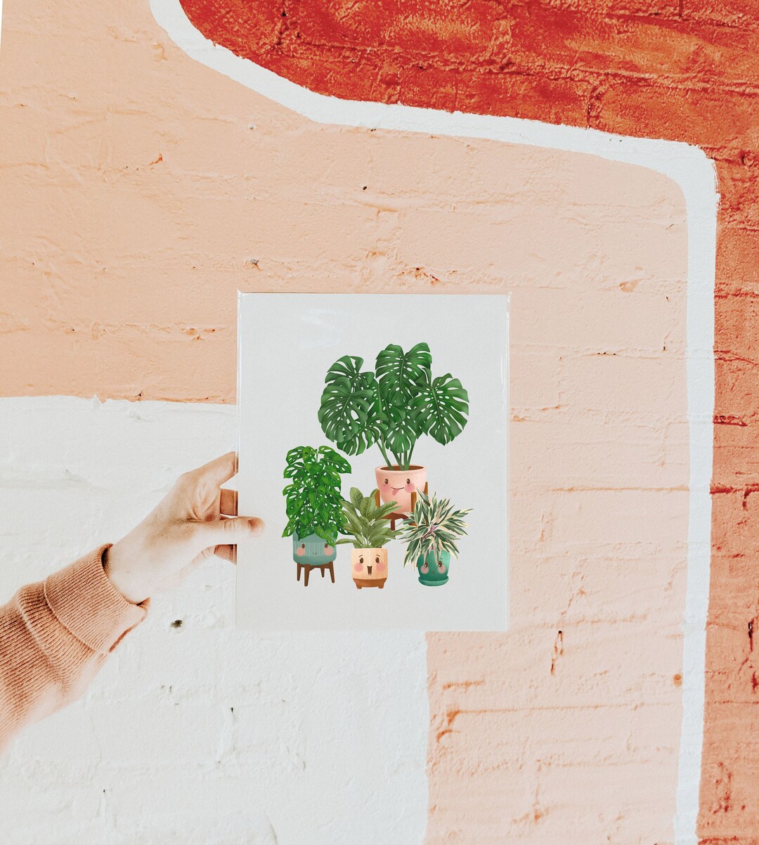 Cute Plants Art Print 10, Happy Plants Club Illustration, Plants on A ...