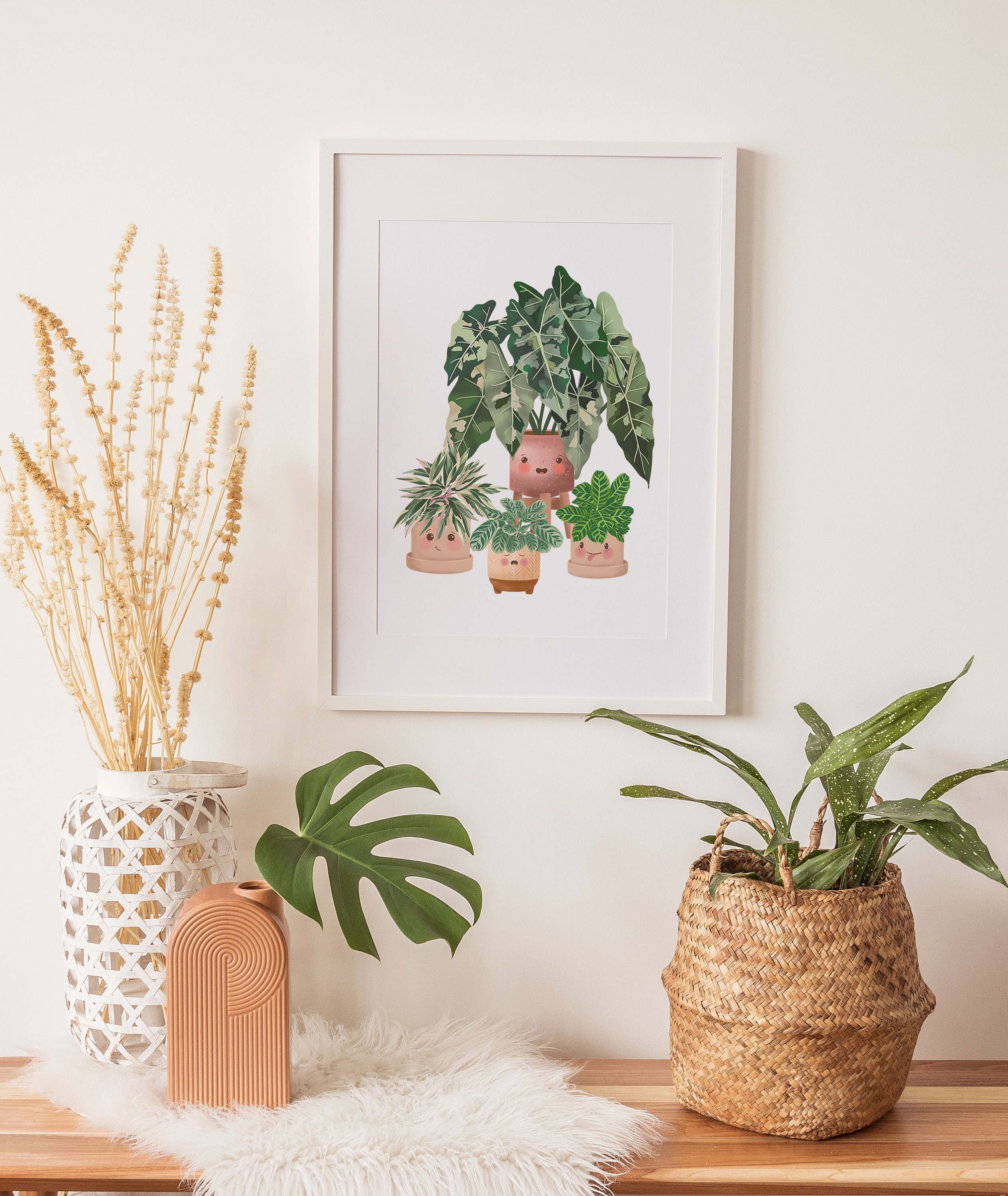 Happy Plants Club Illustration No 2, Happy Face Plants, Simple ...