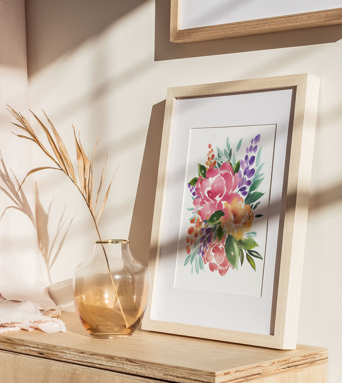 Abstract Floral Bouquet Prints, Watercolour Flowers Illustration ...