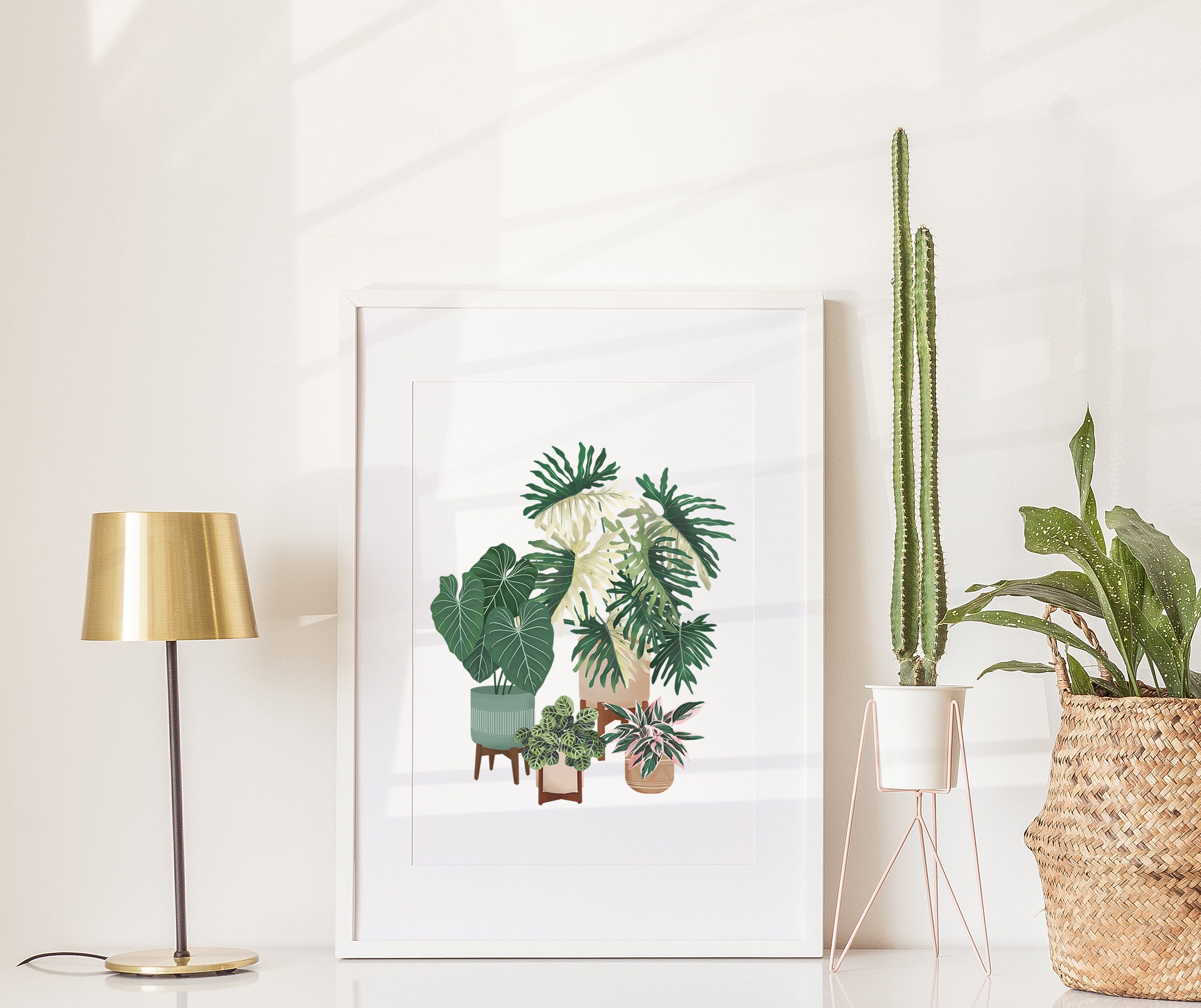 House Plants Collection Art Print, Plant Lover Gift, Modern Botanical ...