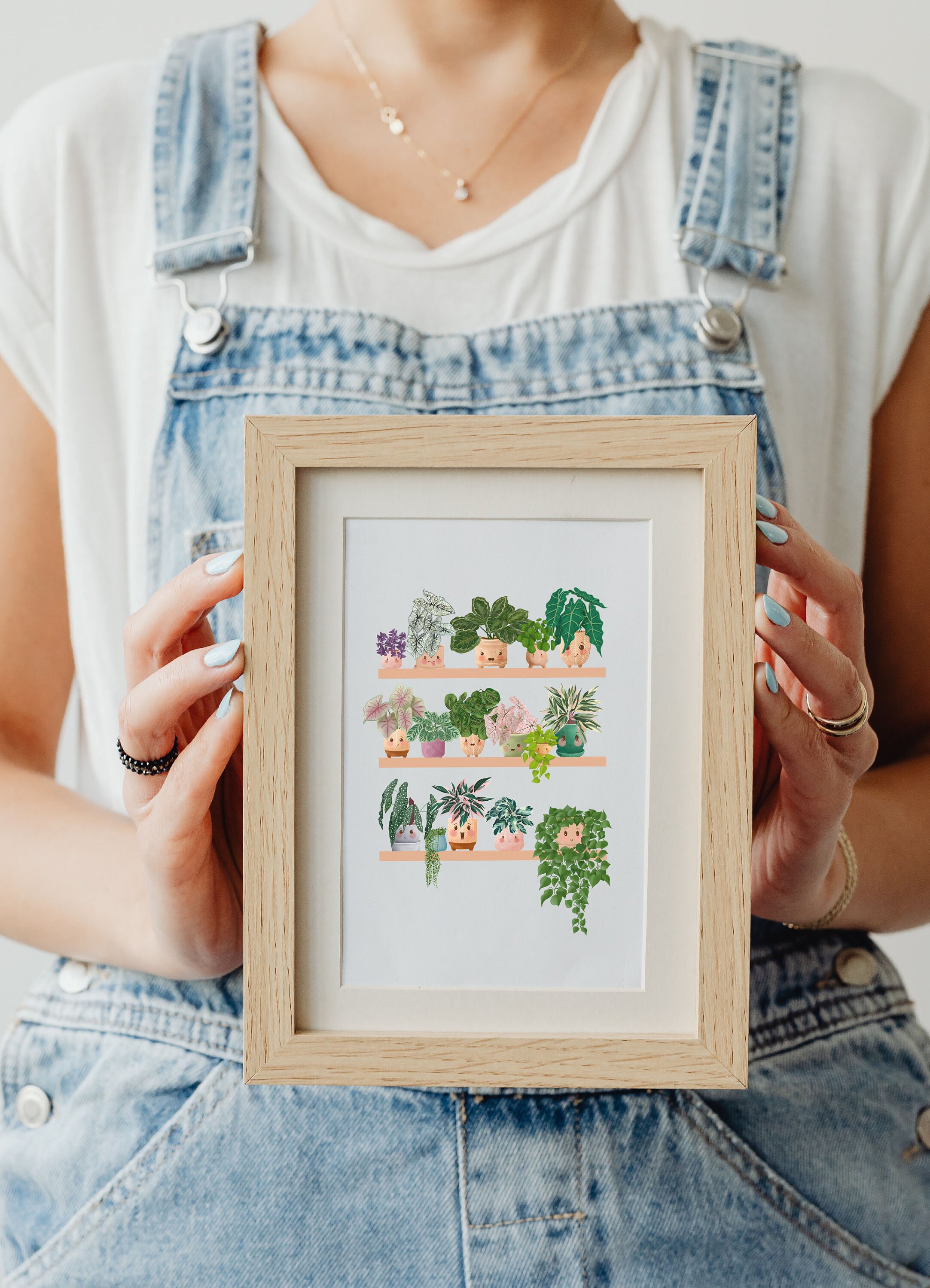 Happy Plants Club Illustration, Plants on A Shelf, Cute Digital Plants ...