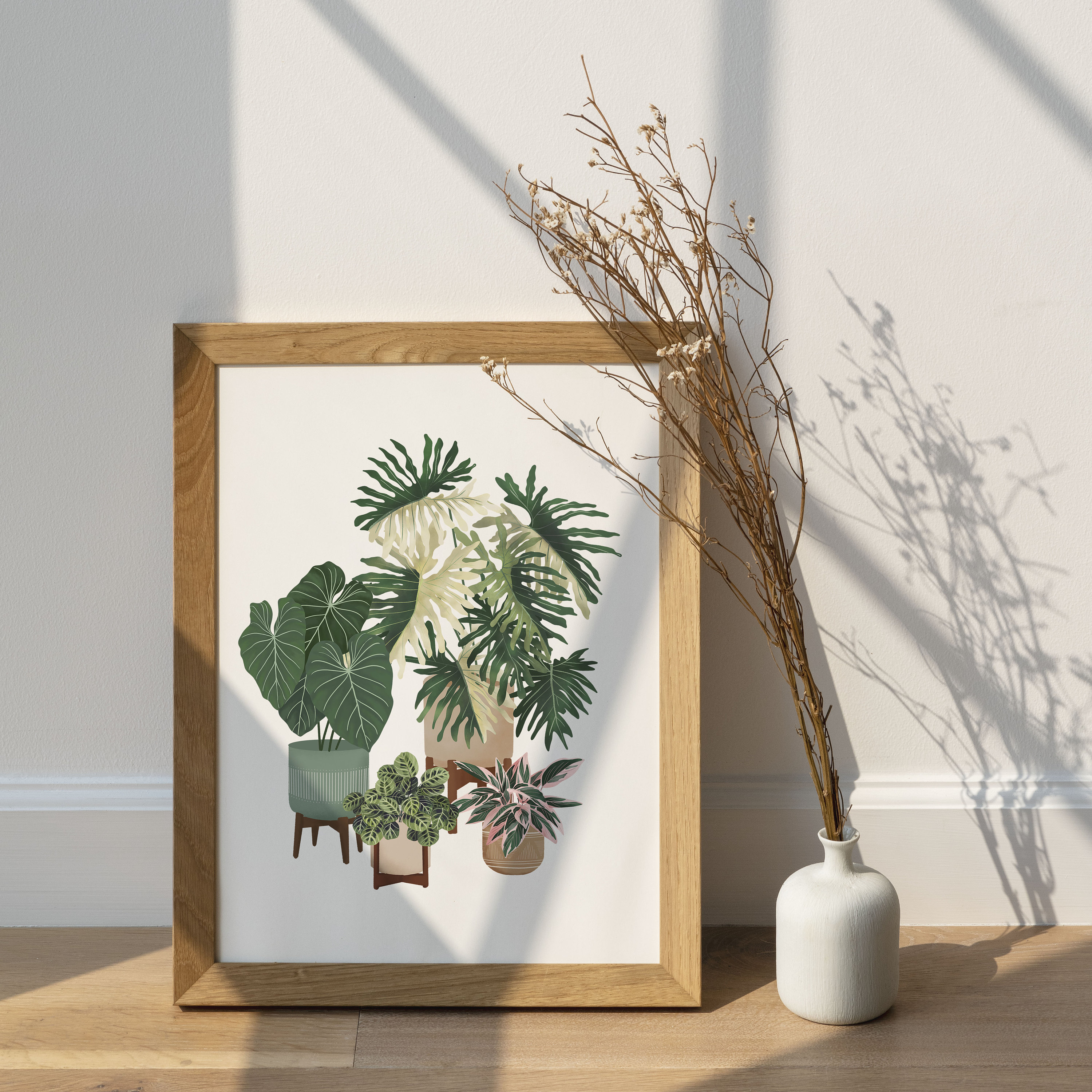 House Plants Collection Art Print, Plant Lover Gift, Modern Botanical ...