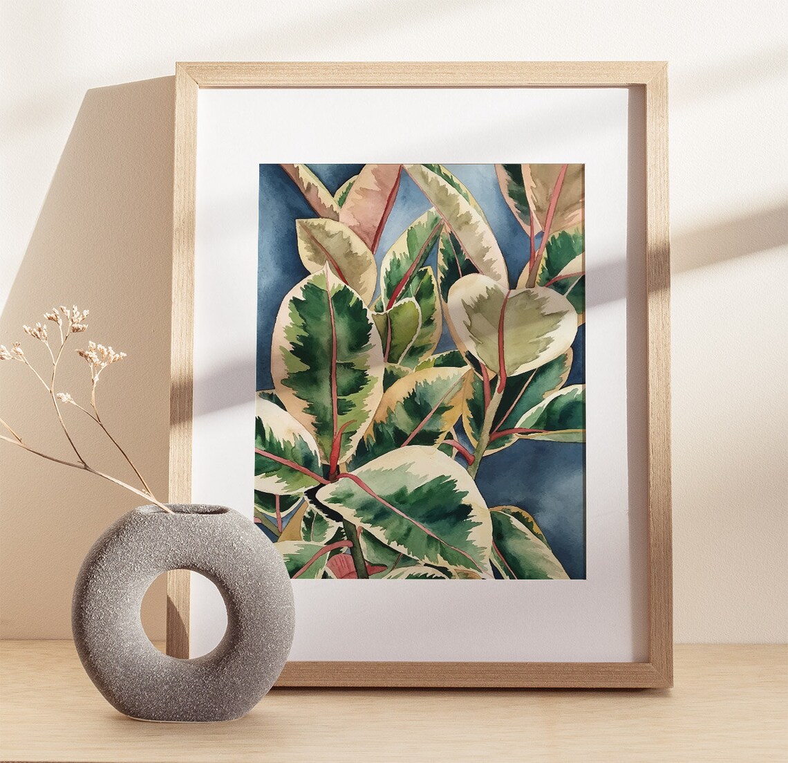 Ficus Elastica Art Print Houseplant Illustration Print Plant - Etsy