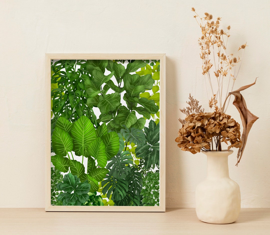 Urban Jungle Art Print 6 Plants Poster Philodendron - Etsy