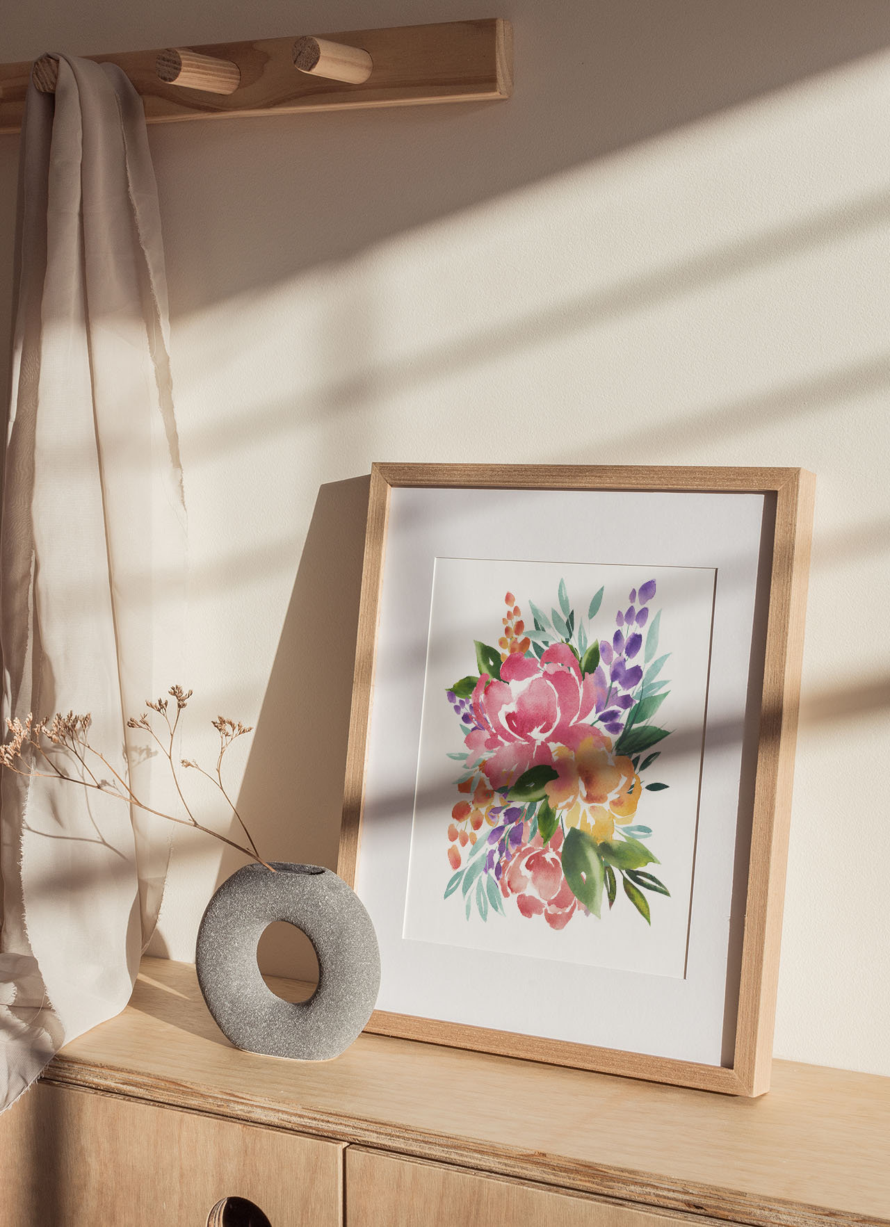 Abstract Floral Bouquet Prints, Watercolour Flowers Illustration ...