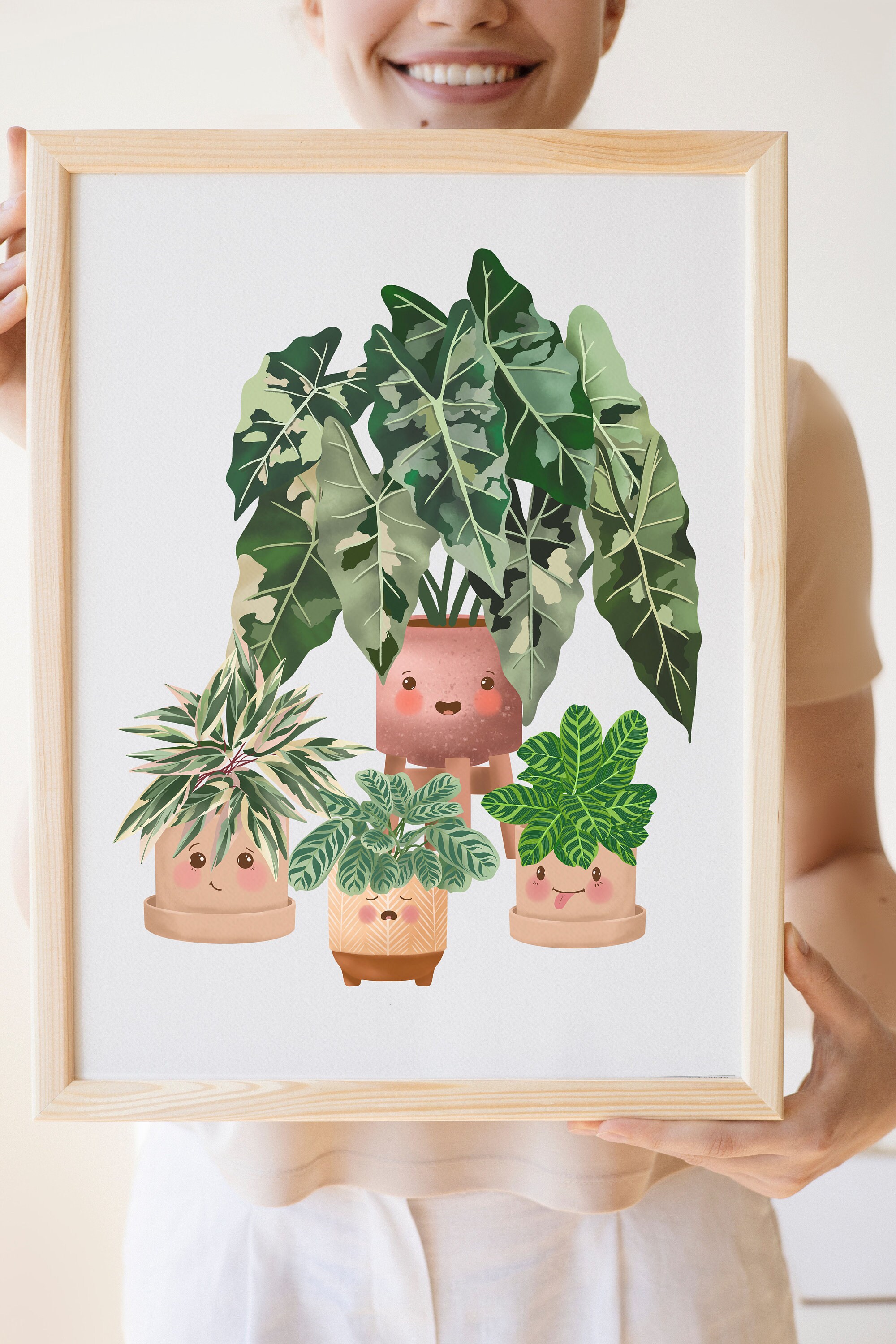 Happy Plants Club Illustration No 2, Happy Face Plants, Simple ...