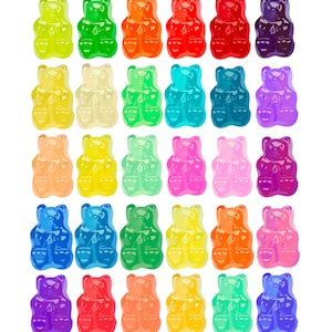 Rainbow Gummy Bears Art Print, Rainbow Art, Multi Gummy Bears ...