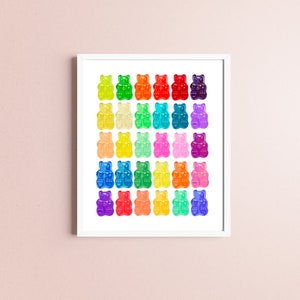 Rainbow Gummy Bears Art Print, Rainbow Art, Multi Gummy Bears ...