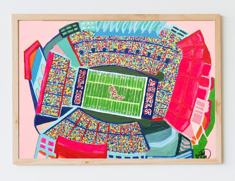 Officially Licensed Ole Miss Stadium Print, Ole Miss Print, Fan ...