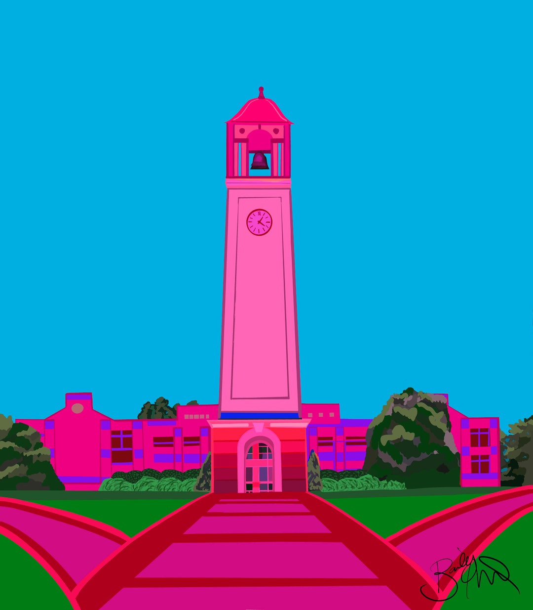 Pink Barbie Birmingham Southern College Edwards Bell Tower Print ...