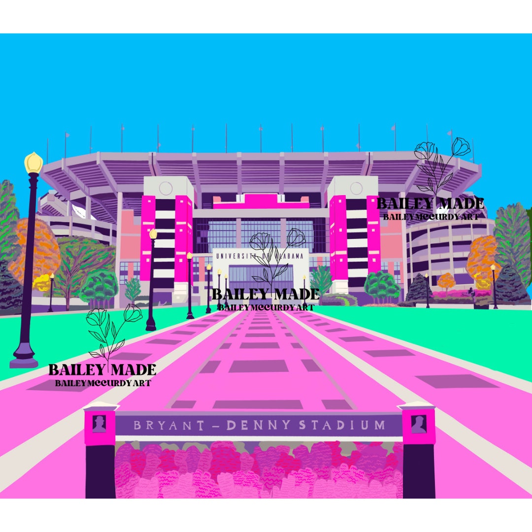 Officially Licensed Pink University of Alabama Bryant Denny Stadium ...