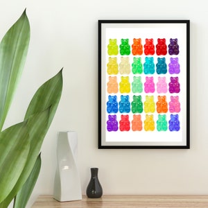 Rainbow Gummy Bears Art Print, Rainbow Art, Multi Gummy Bears ...