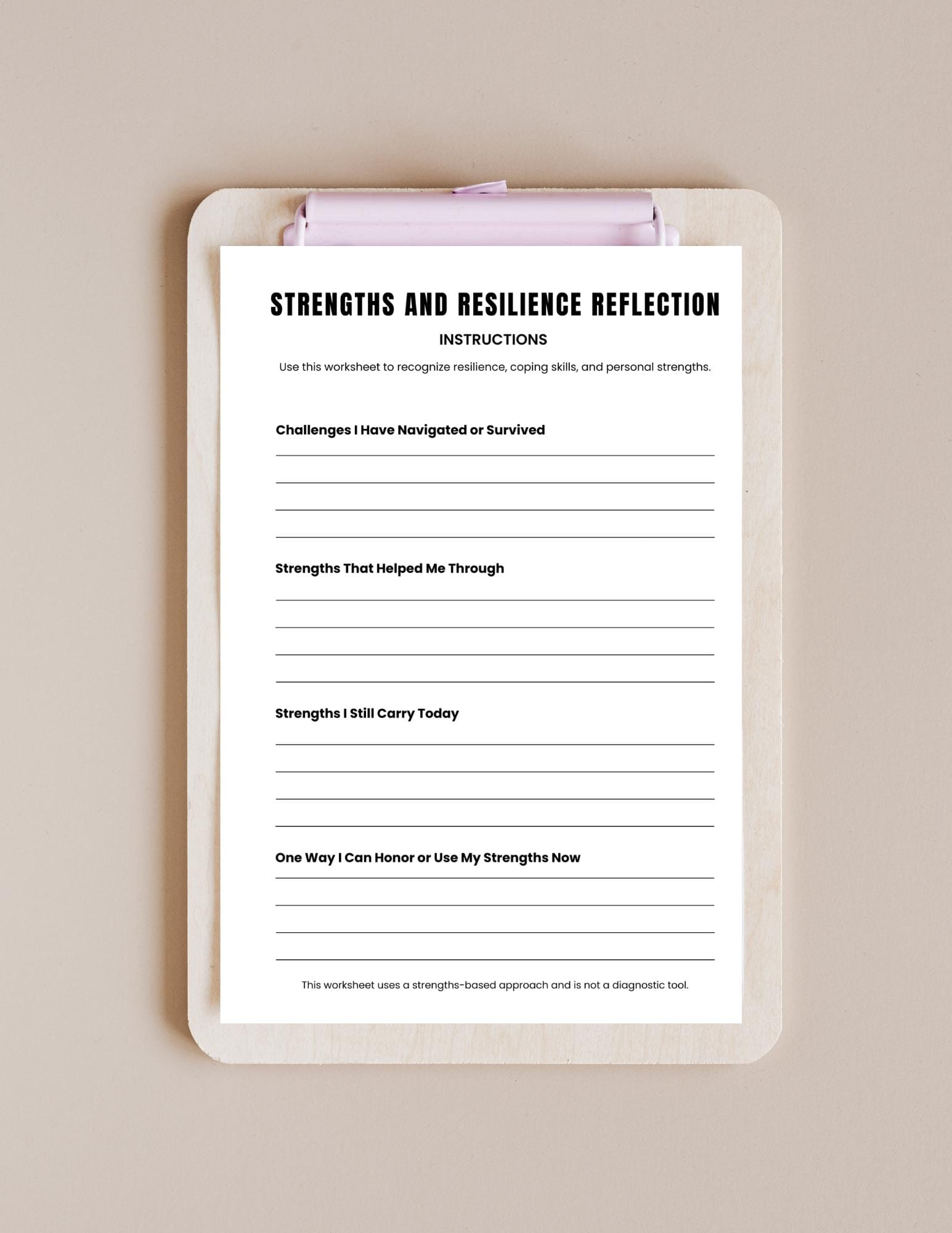 Strengths & Resilience Reflection Worksheet, Counseling Tool, Social ...