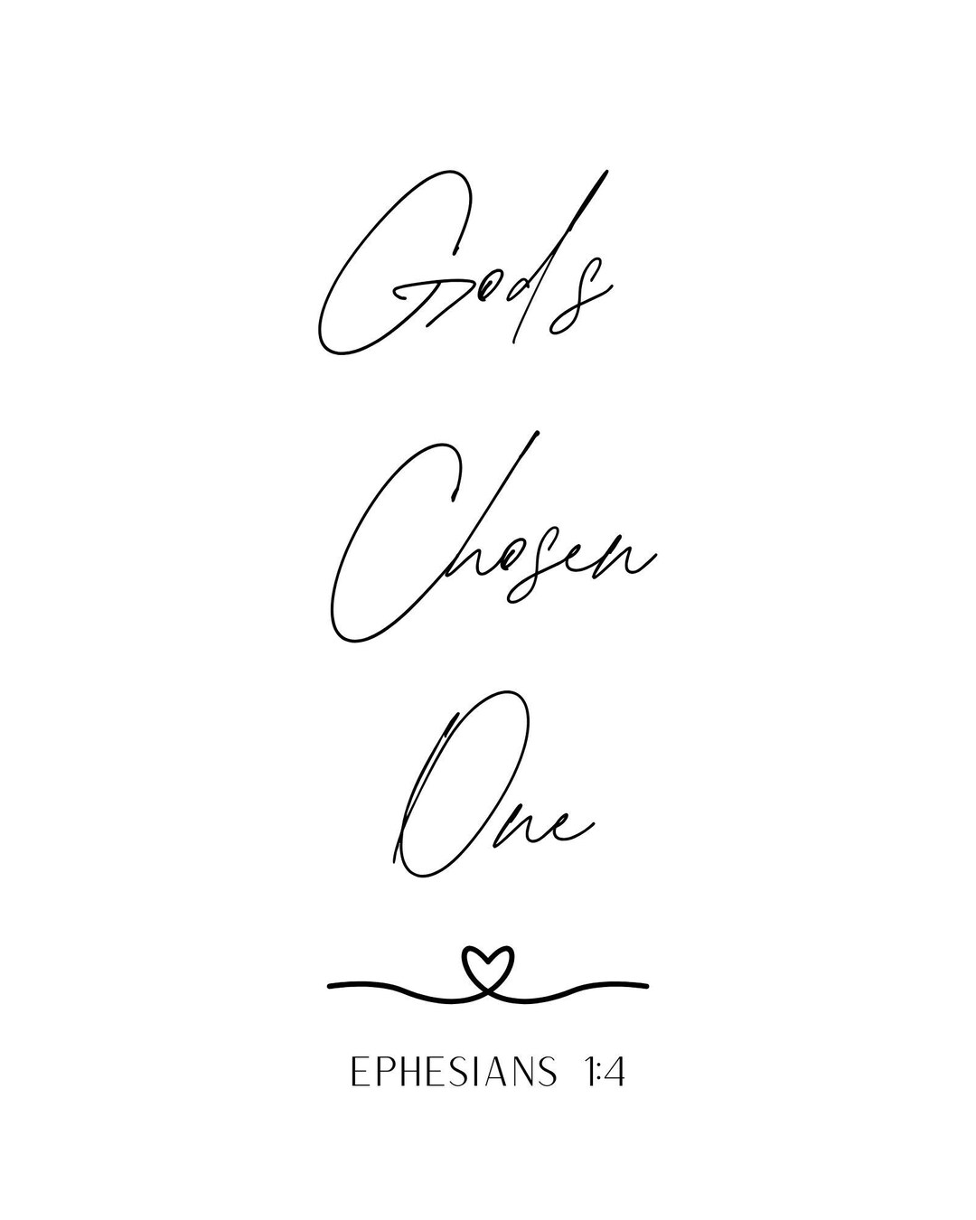 Ephesians 1:4 Scripture Wall Art, You Are Chosen by God Printable ...