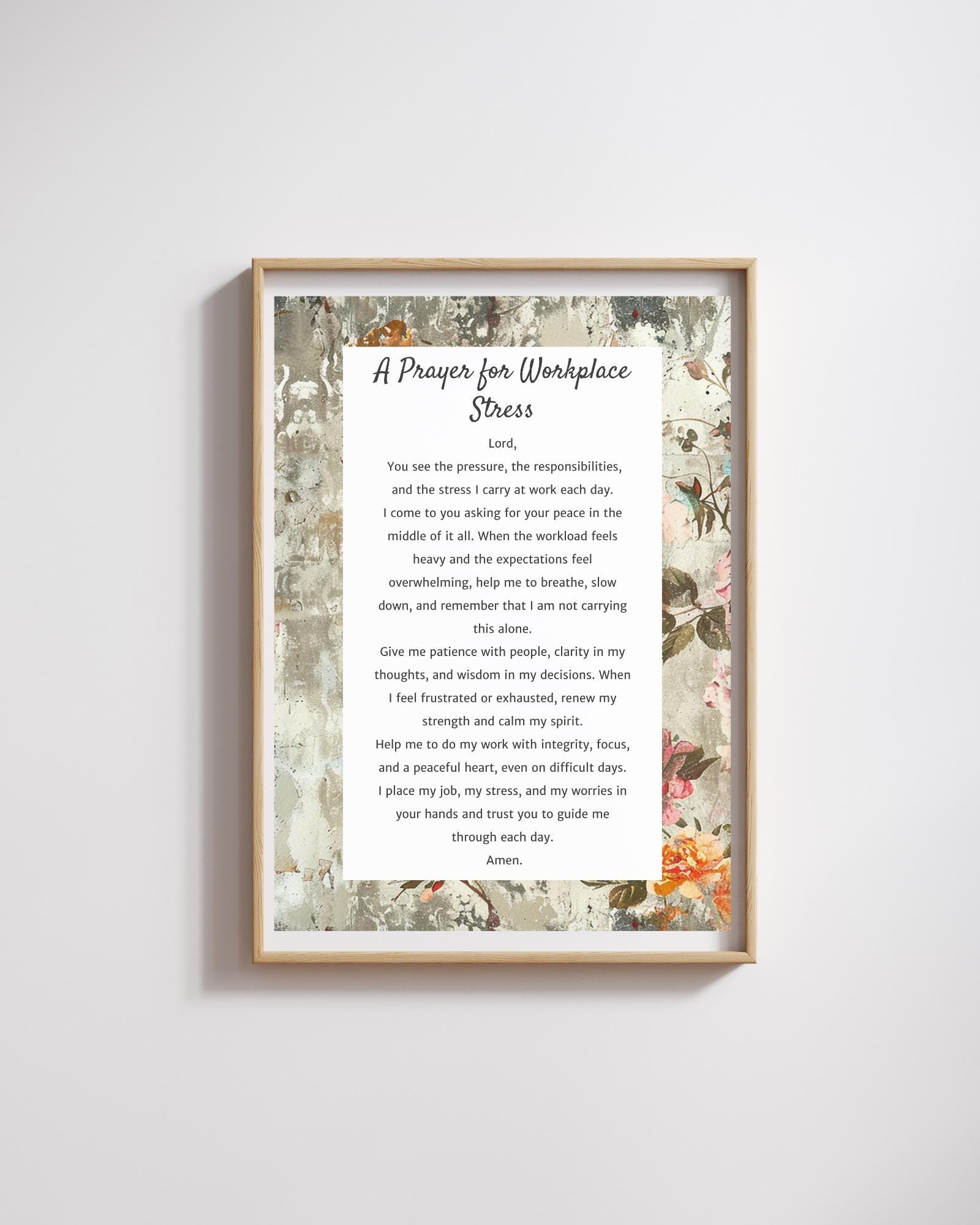 A Prayer for Workplace Stress Printable, Christian Wall Art, Faith ...