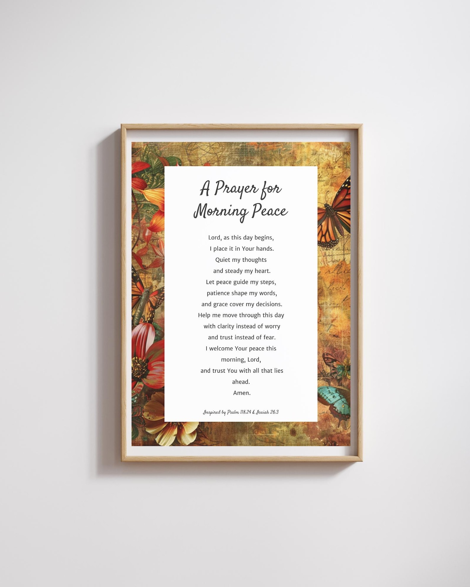 A Prayer for Morning Peace Printable, Christian Wall Art, Morning ...