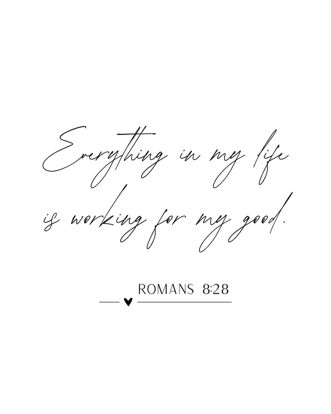 Romans 8:28 Scripture Printable, All Things Work Together for Good Wall ...