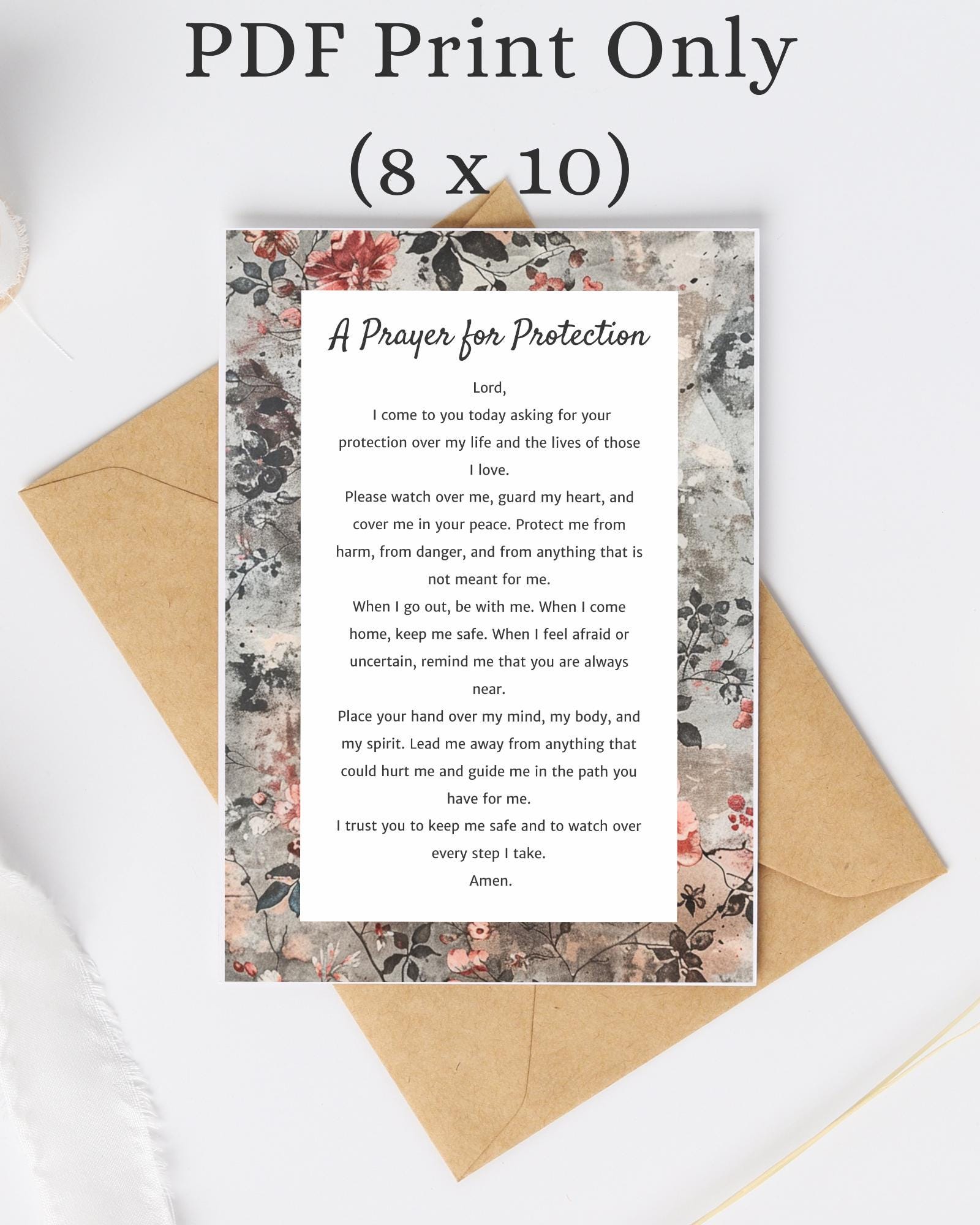 A Prayer for Protection Printable, Christian Wall Art, Faith Prayer ...