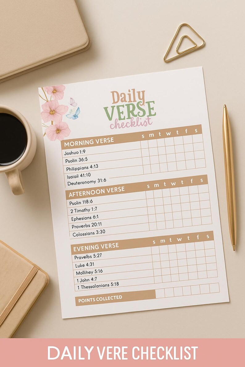 Daily Scripture Checklist, Bible Reading Plan Printable, Bible Study ...